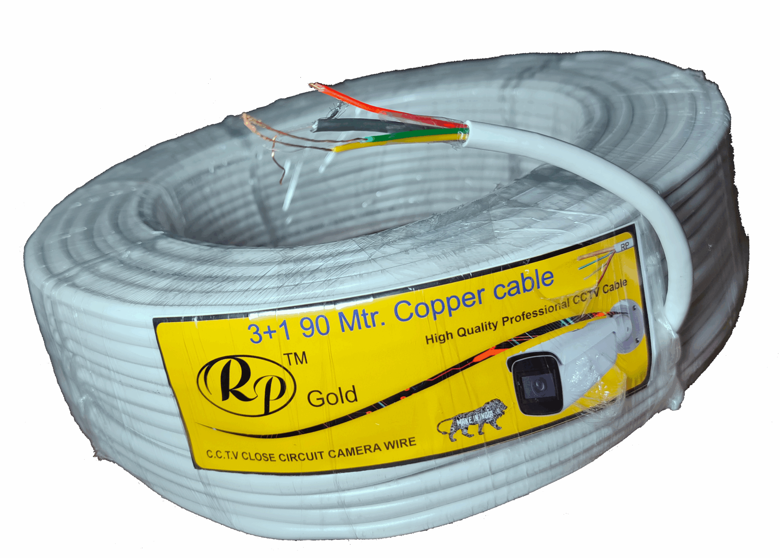 RP Gold 4+1 CCTV Cable – 100% Copper Conductor with Alloy Braiding
